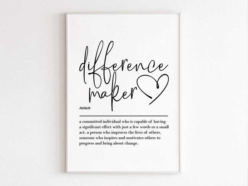 Difference Maker Definition Printable Wall Art Digital - Etsy