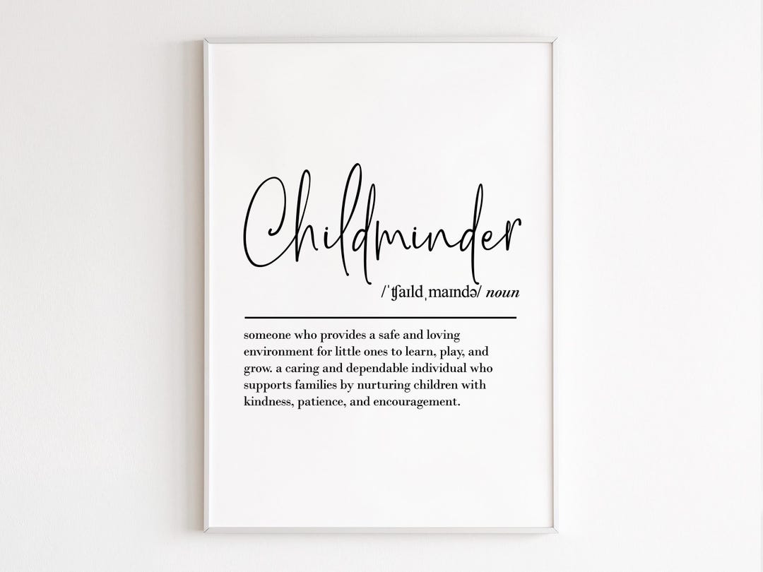 Childminder Definition, Printable Wall Art, Digital Download ...