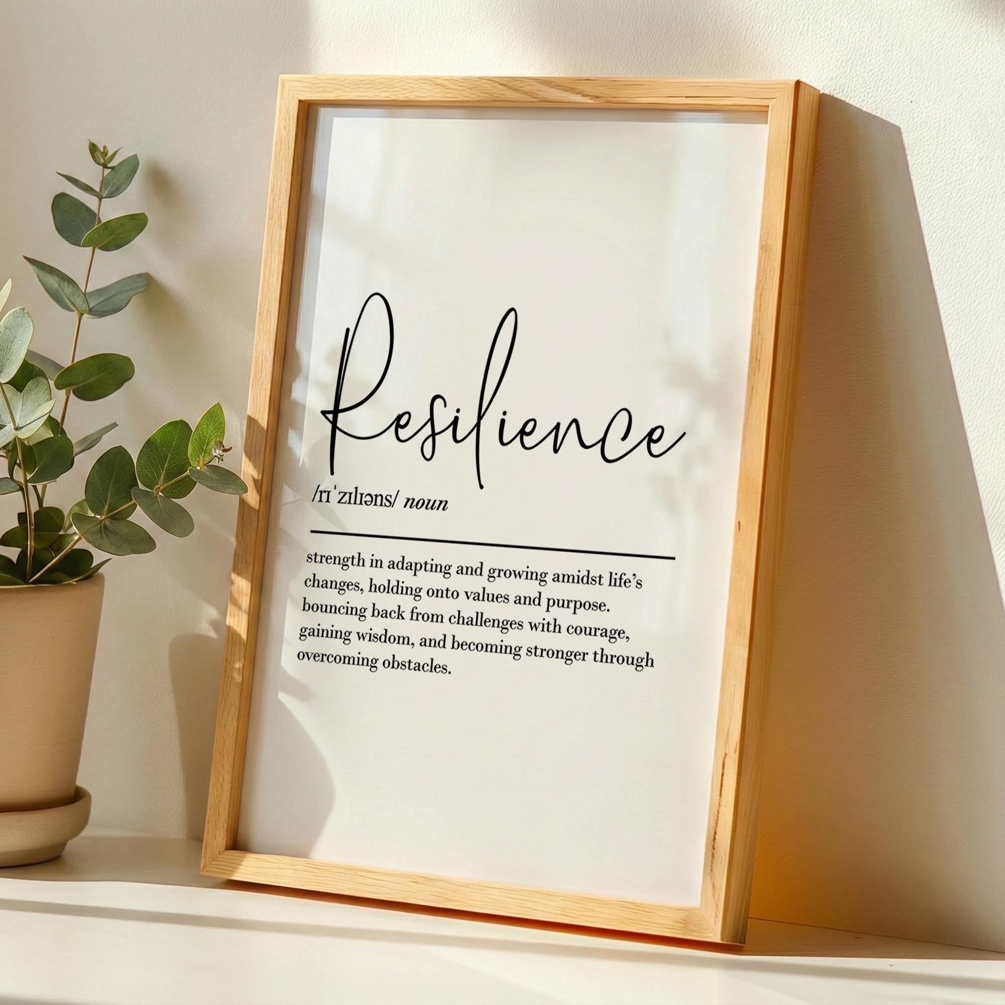 Resilience Definition, Printable Wall Art, Digital Download, Resilience ...