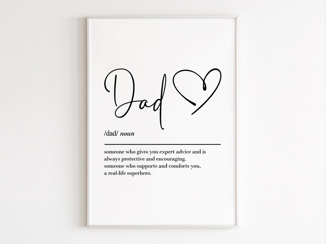 Dad Definition, Printable Wall Art, Digital Download, Dad Gifts, Dad ...