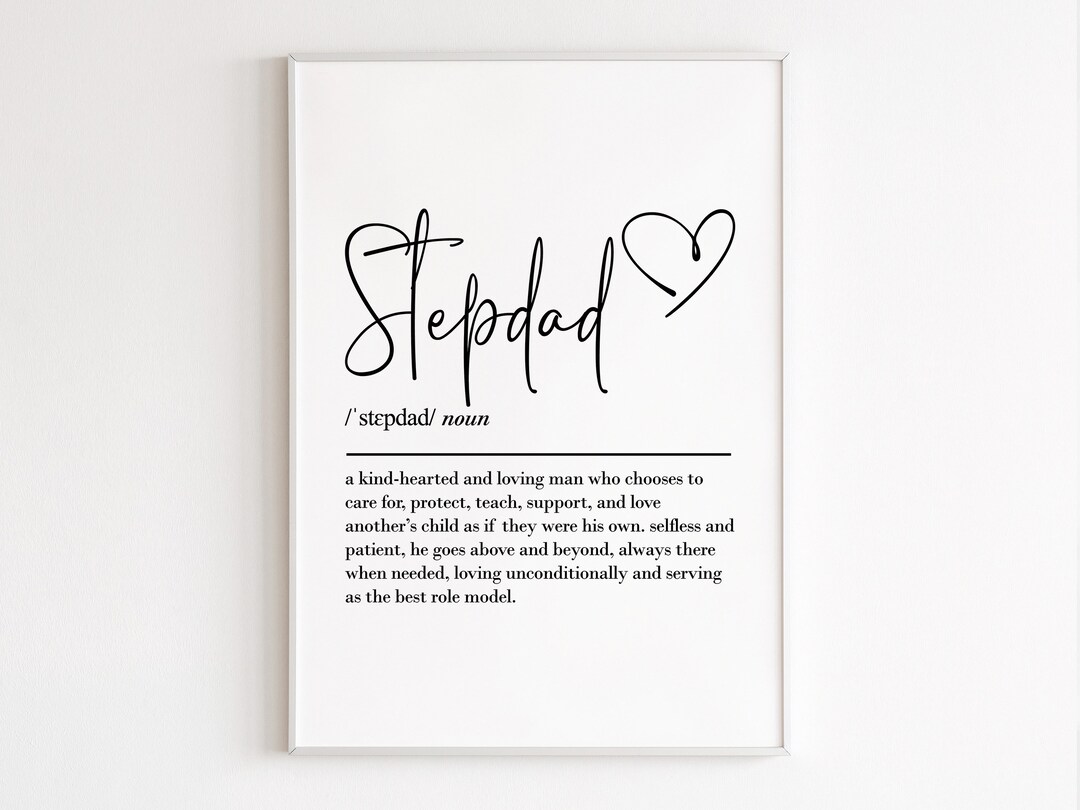 Stepdad Definition, Printable Wall Art, Digital Download, Stepdad Gift ...