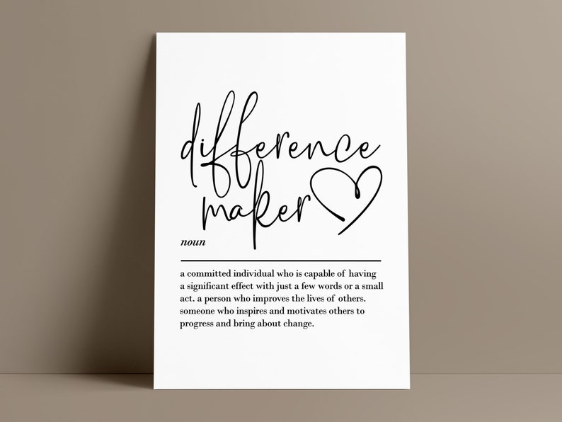 Difference Maker Definition Printable Wall Art Digital - Etsy