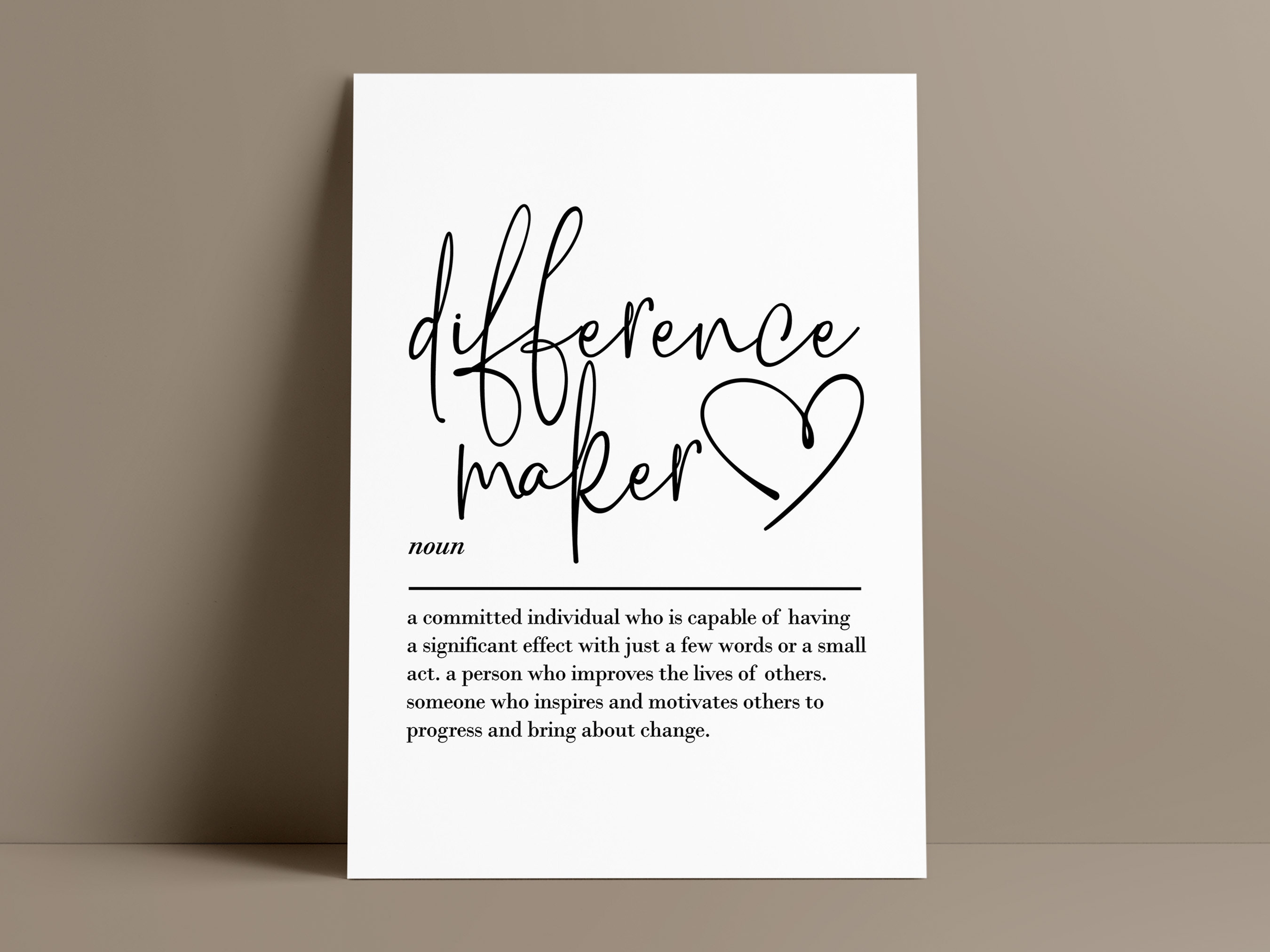 Difference Maker Definition Printable Wall Art Digital - Etsy UK