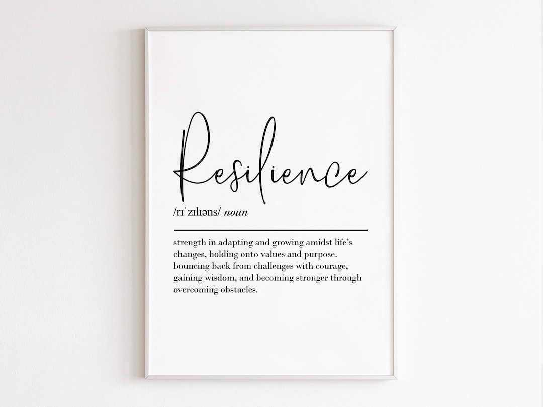 Resilience Definition, Printable Wall Art, Digital Download, Resilience ...