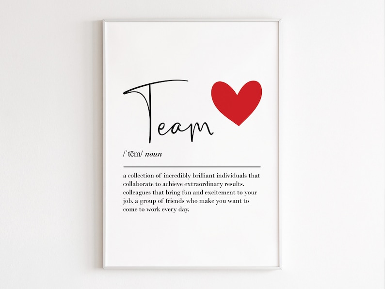 Team Definition, Printable Wall Art, Digital Download, Work Bestie ...