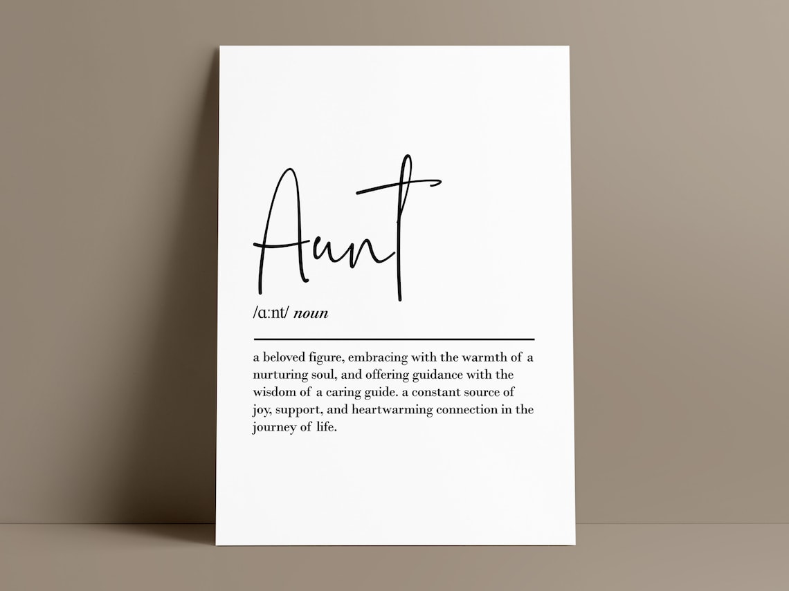 Aunt Definition, Printable Wall Art, Digital Download, Aunt Gift ...