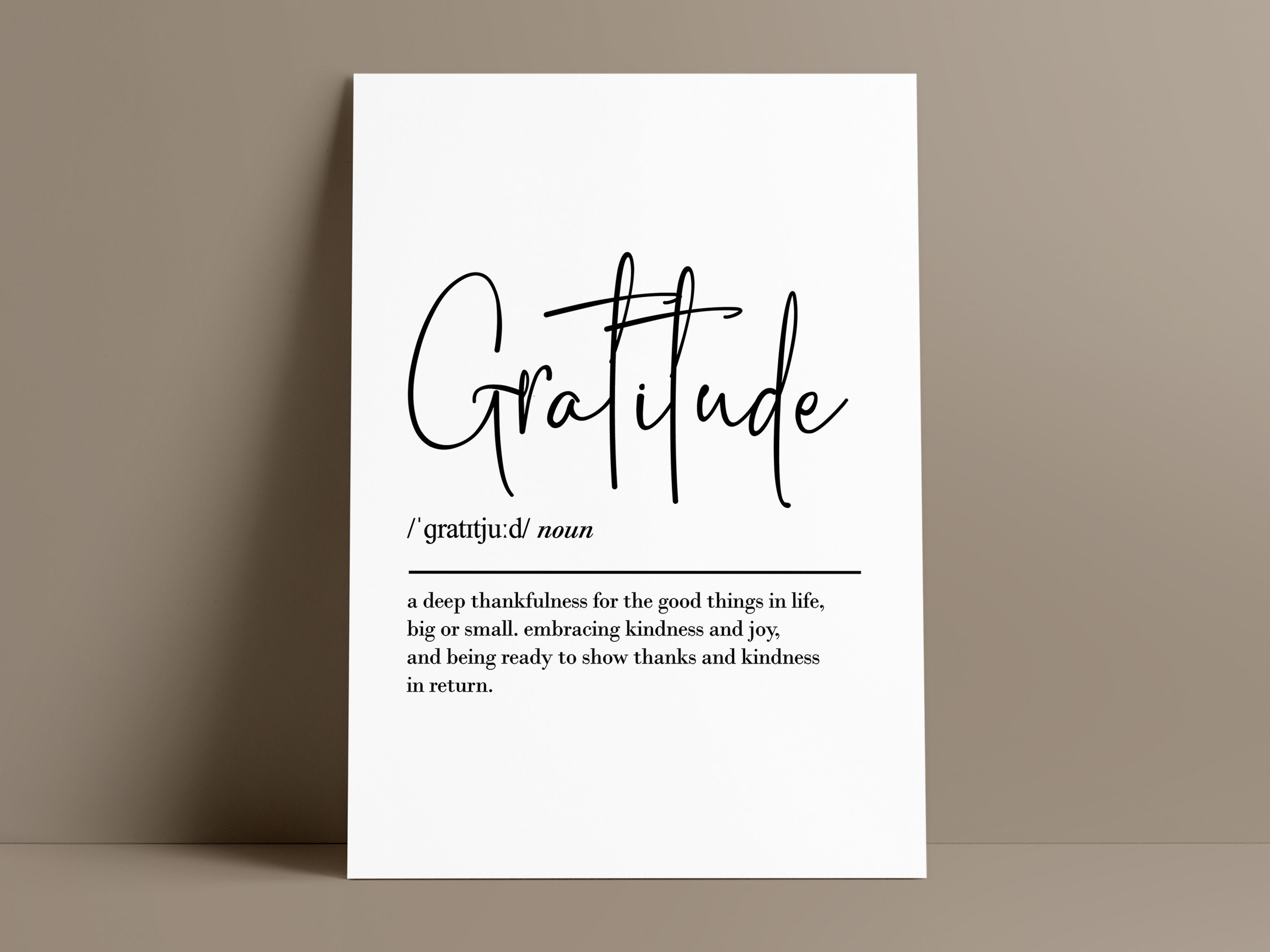 Gratitude Definition, Printable Wall Art, Digital Download, Gratitude ...