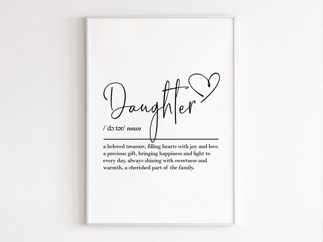 Daughter Definition, Printable Wall Art, Digital Download, Daughter ...