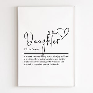 Daughter Definition, Printable Wall Art, Digital Download, Daughter ...