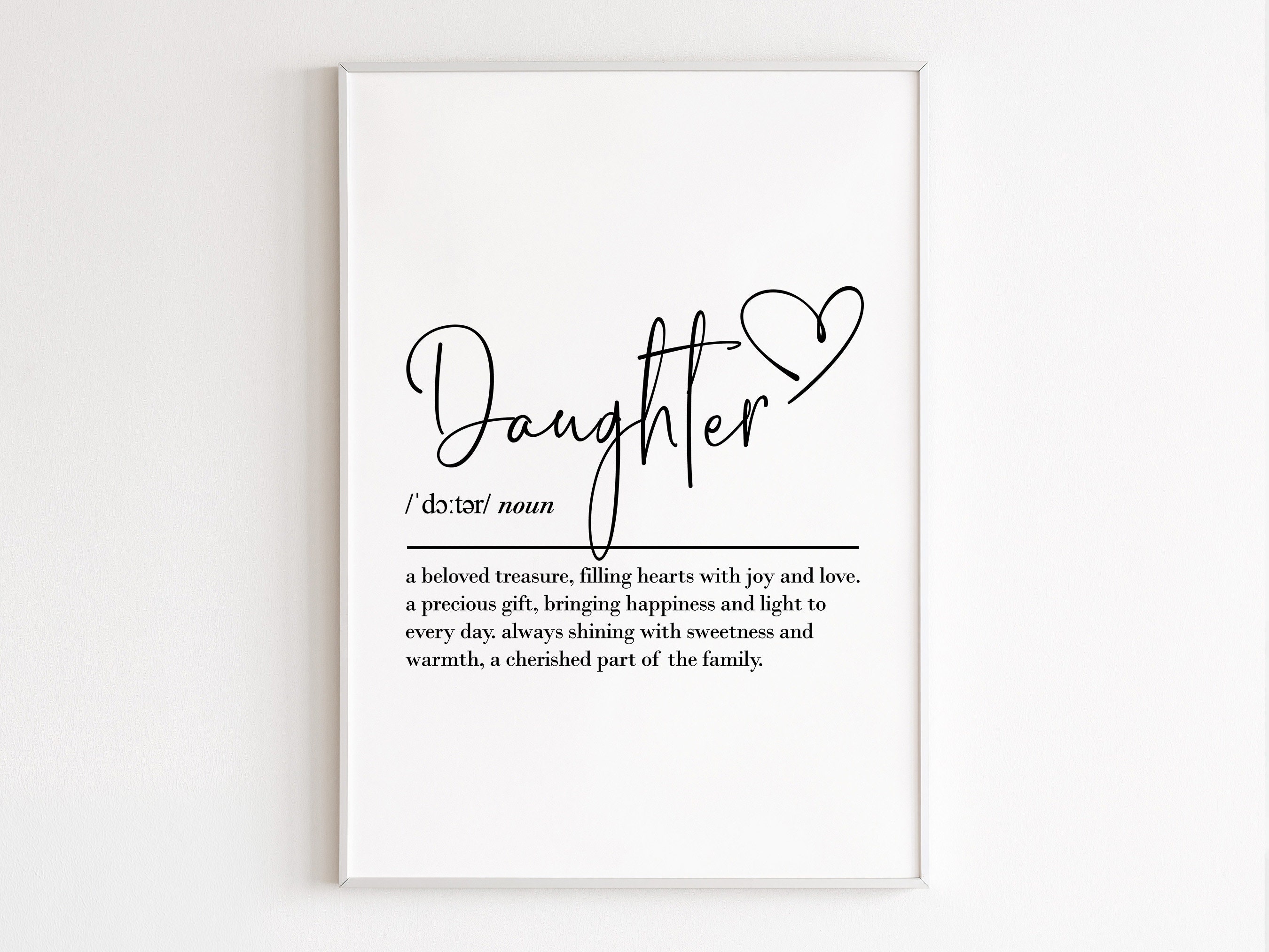 Daughter Definition, Printable Wall Art, Digital Download, Daughter ...