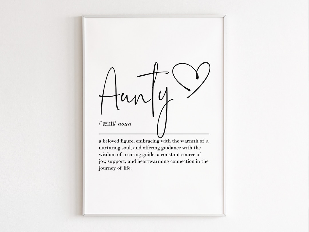 Aunty Definition, Printable Wall Art, Digital Download, Aunty Gift ...
