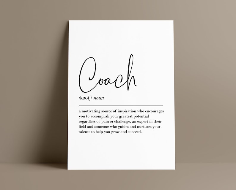 Coach Definition, Printable Wall Art, Digital Download, Inspirational ...