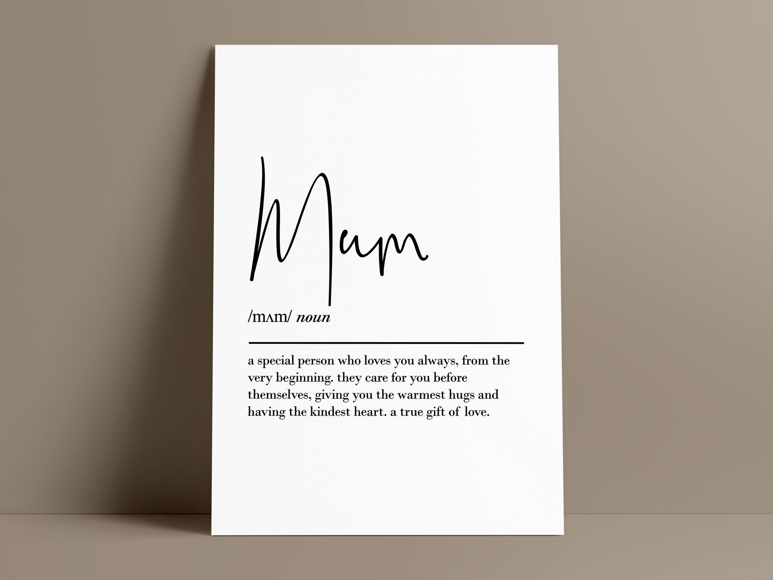 Mum Definition, Printable Wall Art, Digital Download, Mum Gift, Mum ...