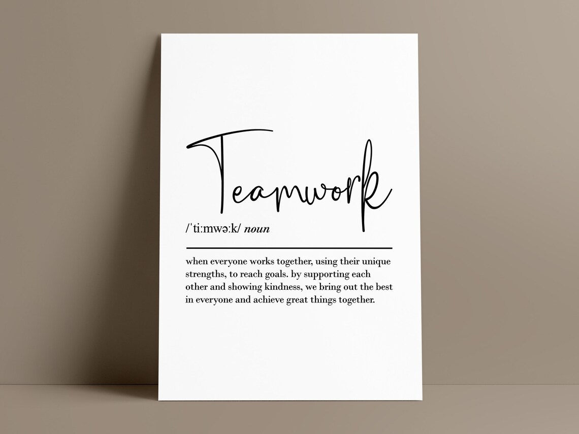 Teamwork Definition, Printable Wall Art, Digital Download, Work Bestie ...