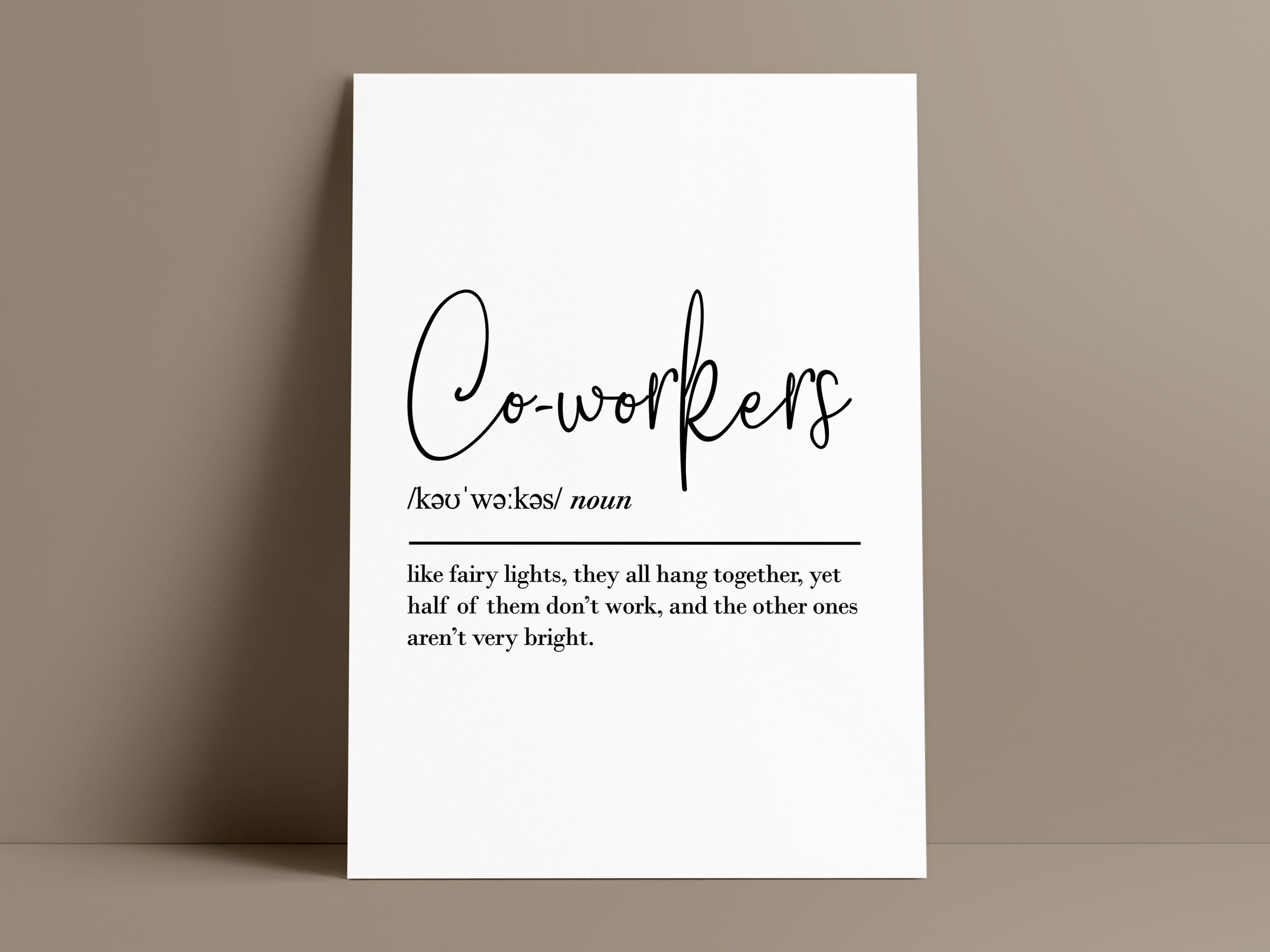 Coworkers Definition, Printable Wall Art, Digital Download, Coworkers ...