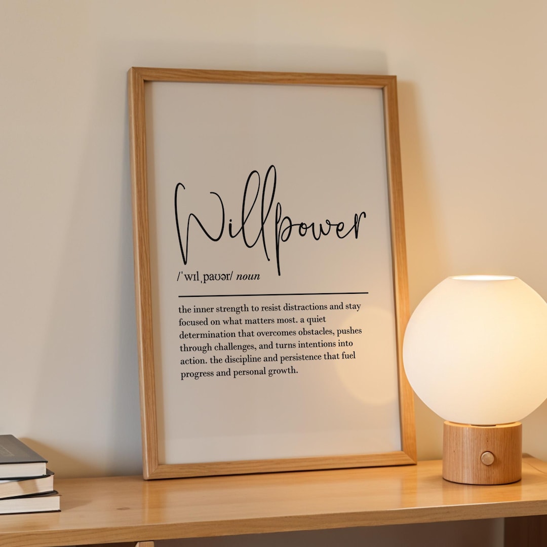Willpower Definition Print, Printable Wall Art, Digital Download, Self ...