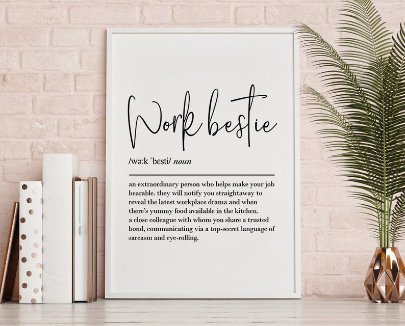 Work Bestie Definition Printable Wall Art Digital Download - Etsy Australia