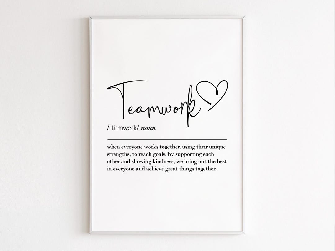 Teamwork Definition, Printable Wall Art, Digital Download, Work Bestie ...
