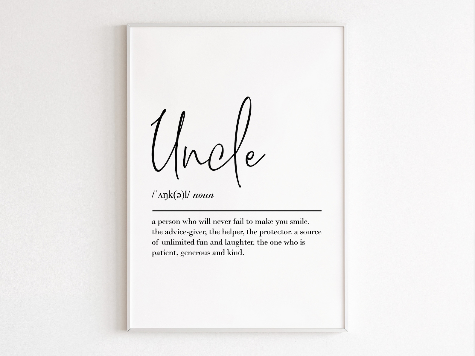 Uncle Definition, Printable Wall Art, Digital Download, Uncle Gift ...