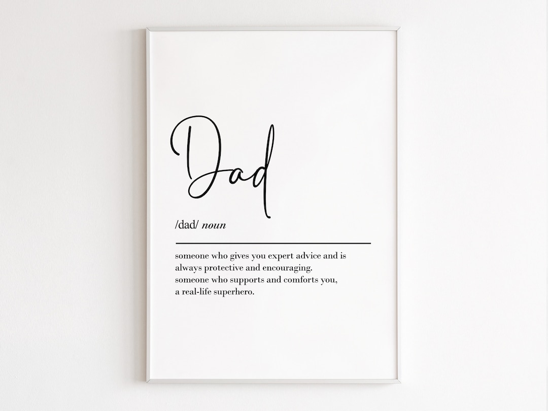 Dad Definition, Printable Wall Art, Digital Download, Dad Gifts, Dad ...