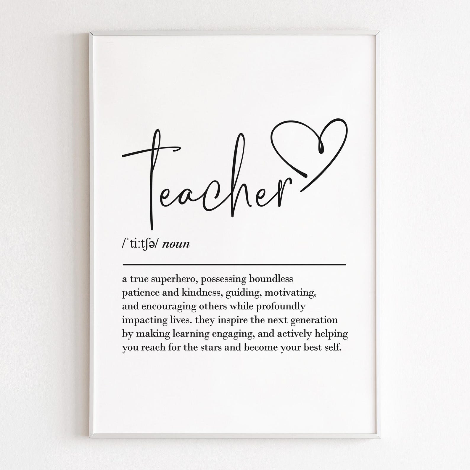 Teacher Definition, Printable Wall Art, Digital Download, Teacher ...