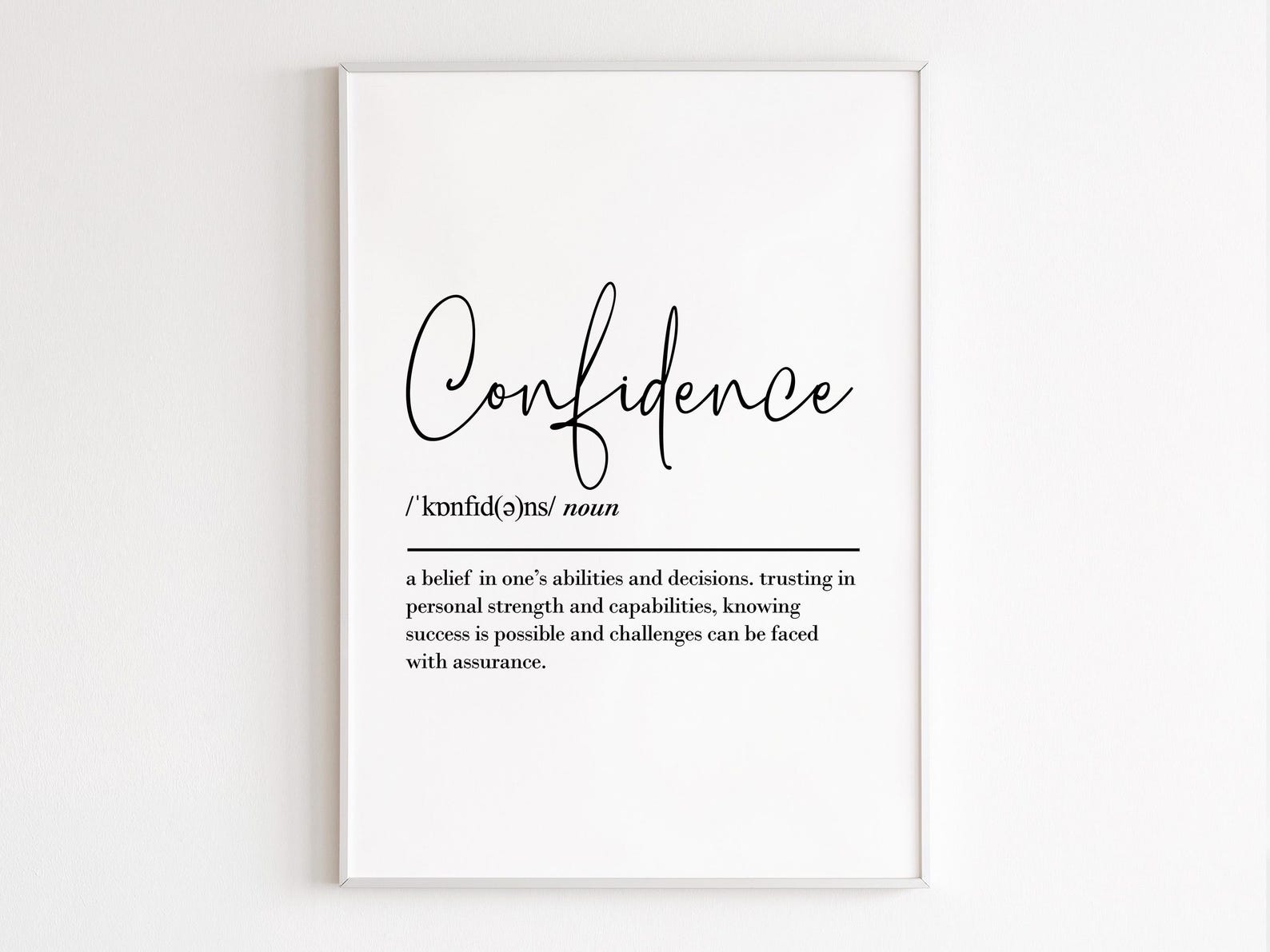 Confidence Definition, Printable Wall Art, Digital Download, Confidence ...