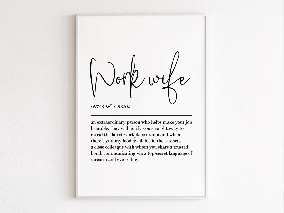 Work Wife Definition, Printable Wall Art, Digital Download, Work Wife ...