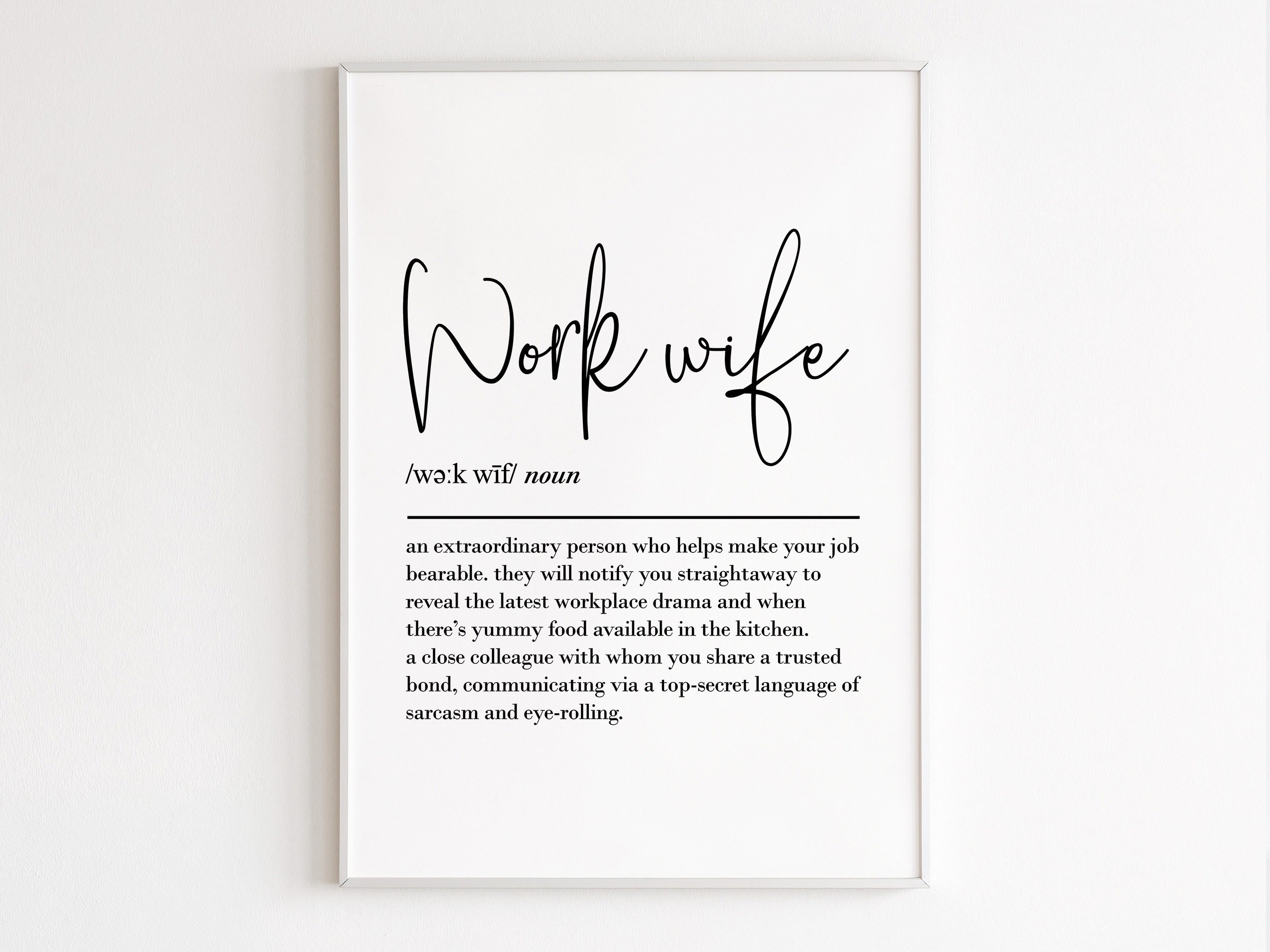 Work Wife Definition, Printable Wall Art, Digital Download, Work Wife ...