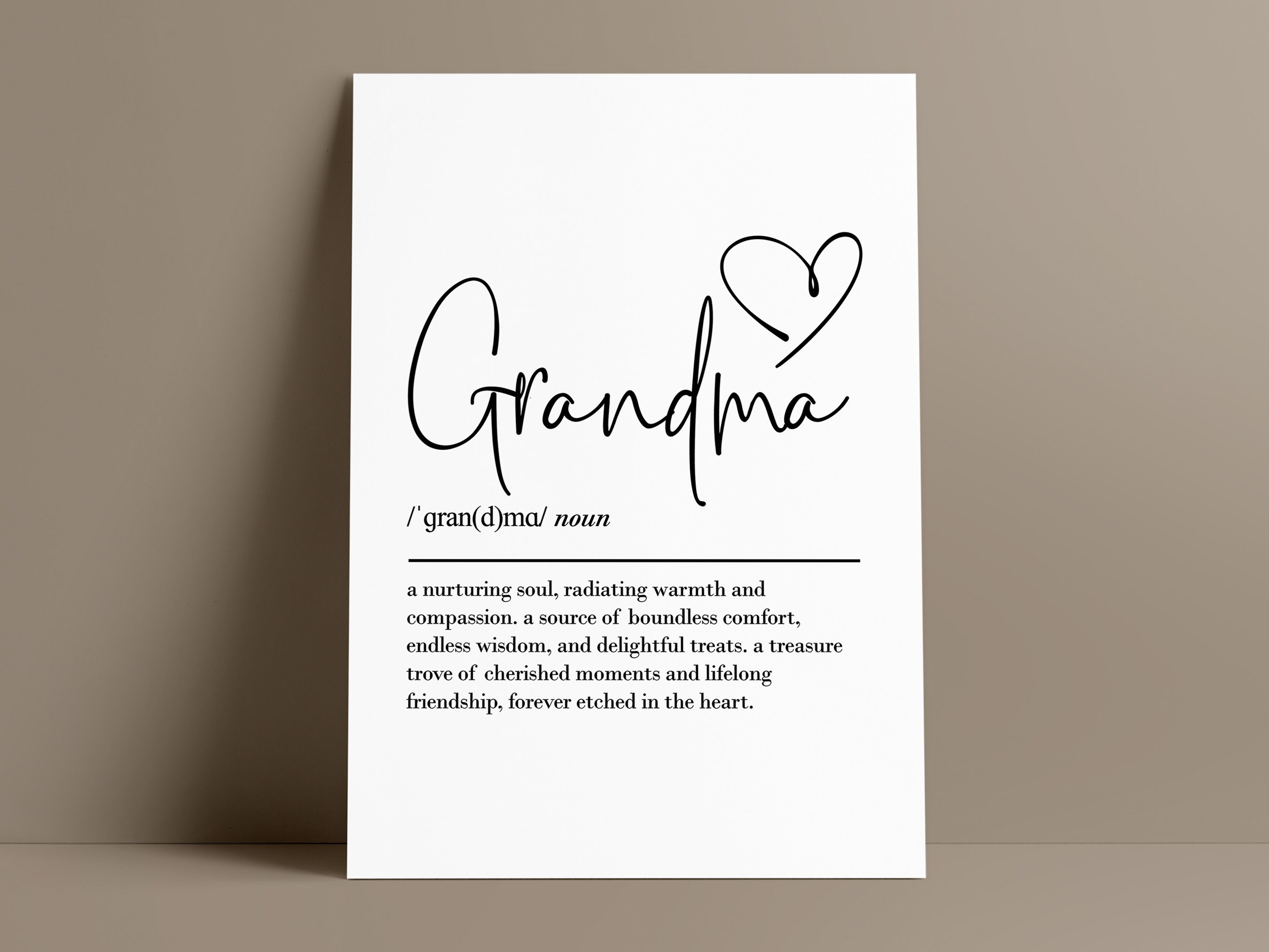 Grandma Definition, Printable Wall Art, Digital Download, Nannie Gifts ...