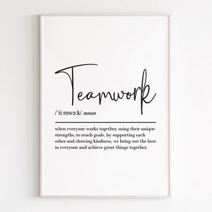 Teamwork Definition, Printable Wall Art, Digital Download, Work Bestie ...