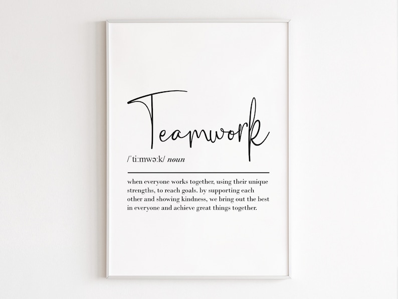 Teamwork Definition, Printable Wall Art, Digital Download, Work Bestie ...
