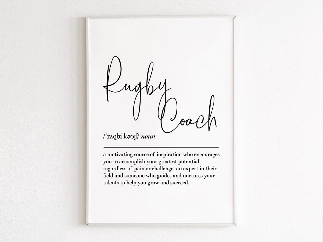 Rugby Coach Definition, Printable Wall Art, Digital Download, Rugby ...