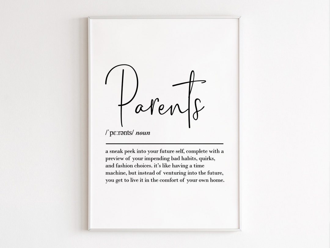 Parents Definition Print, Printable Wall Art, Digital Download, Parents ...