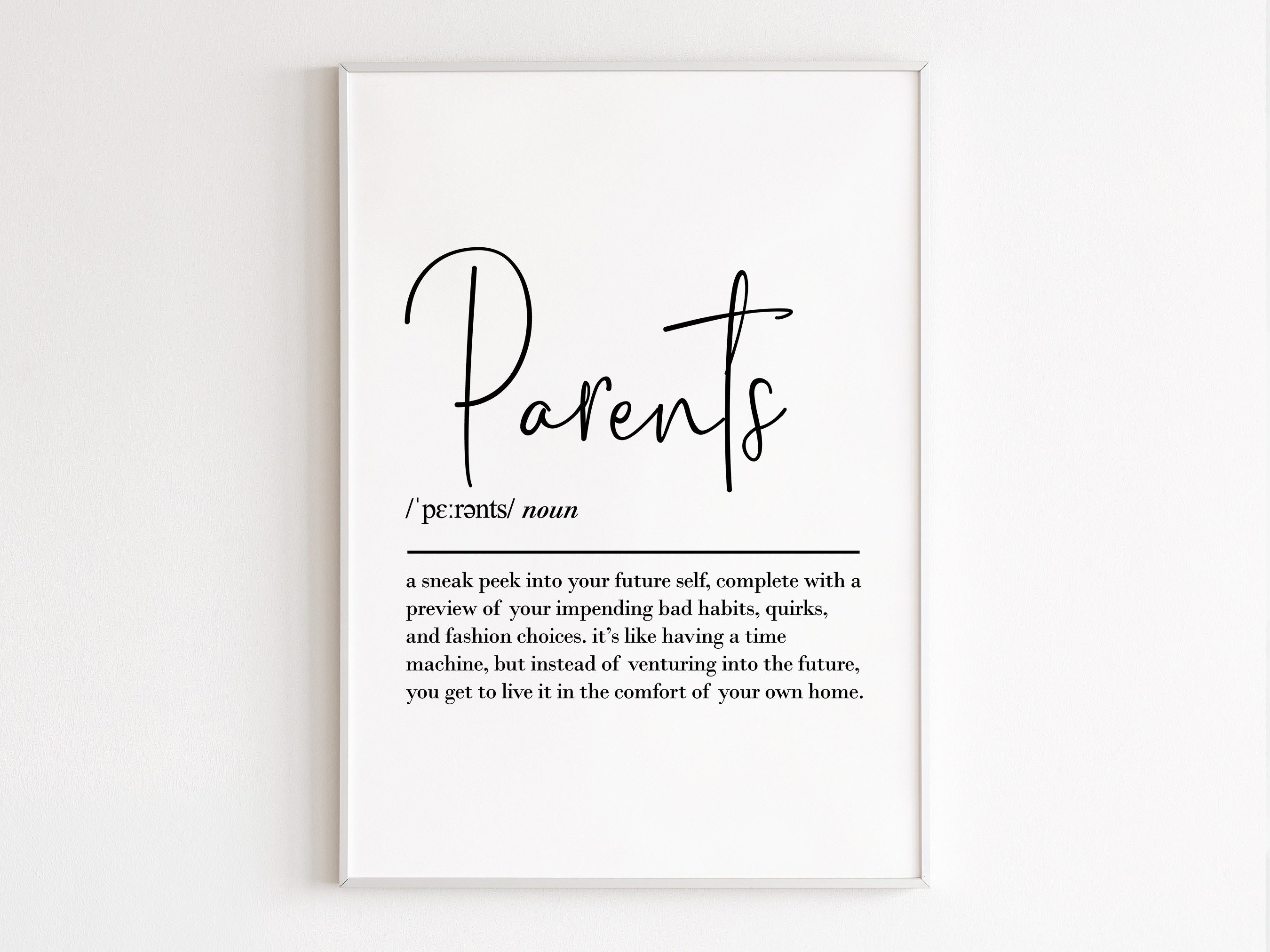 Parents Definition Print, Printable Wall Art, Digital Download, Parents ...