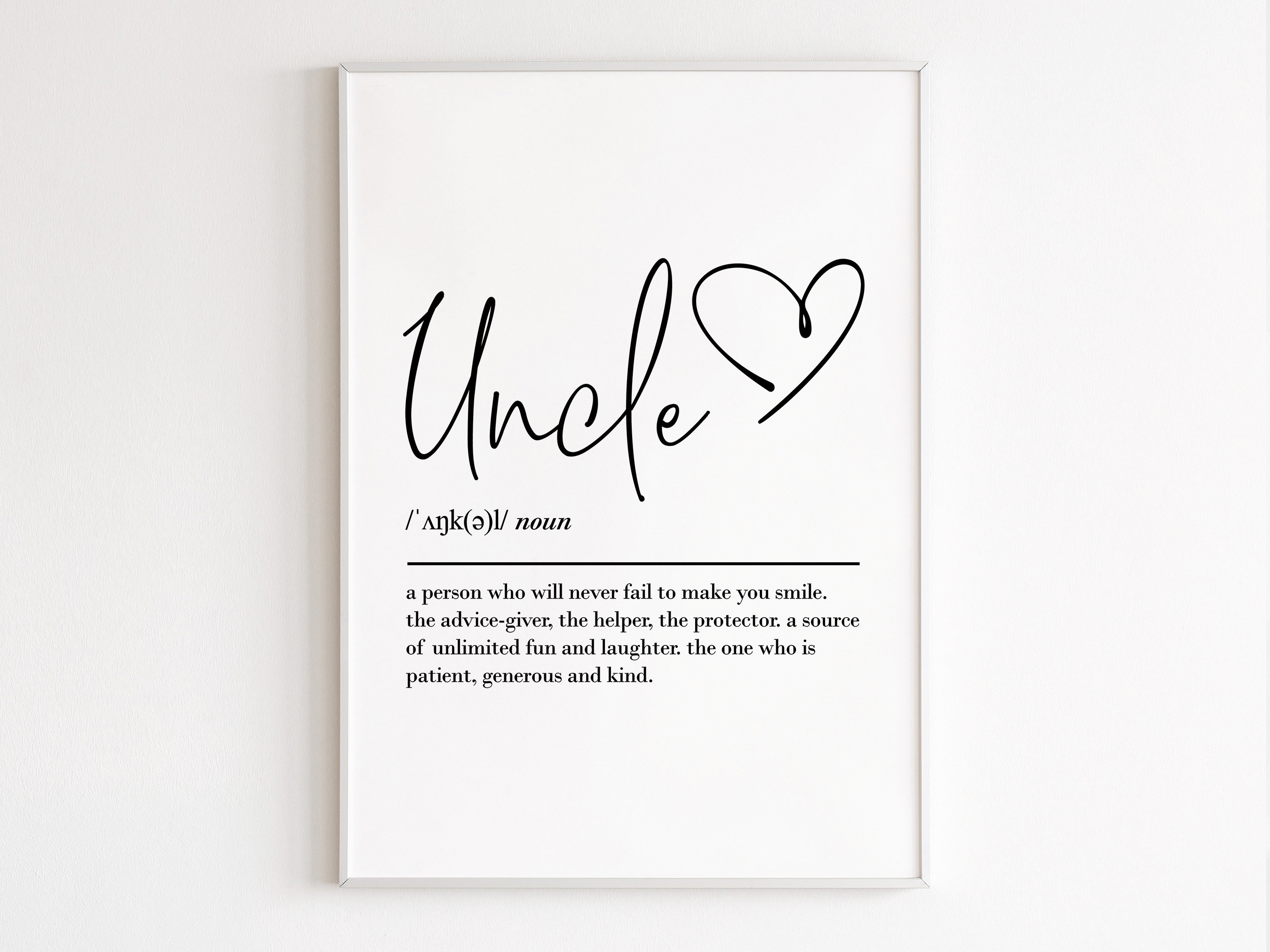 Uncle Definition, Printable Wall Art, Digital Download, Uncle Gift ...