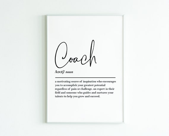 Coach Definition Printable Wall Art Digital Download - Etsy