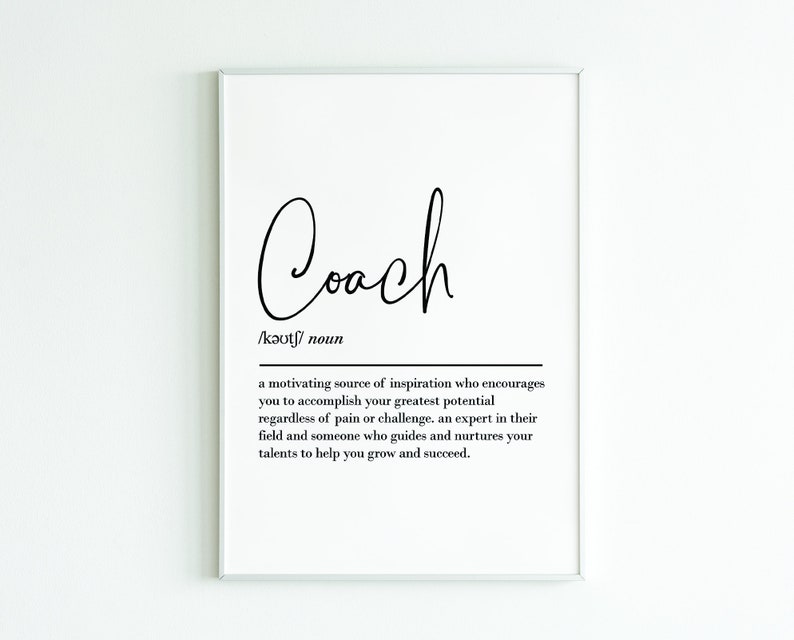 Coach Definition Printable Wall Art Digital Download - Etsy