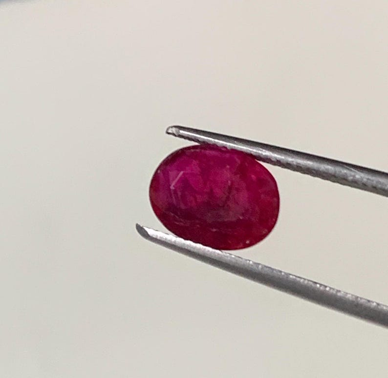 Natural Ruby Engagement Ring Ruby Oval Cut Ruby Gift for Men Untreated ...