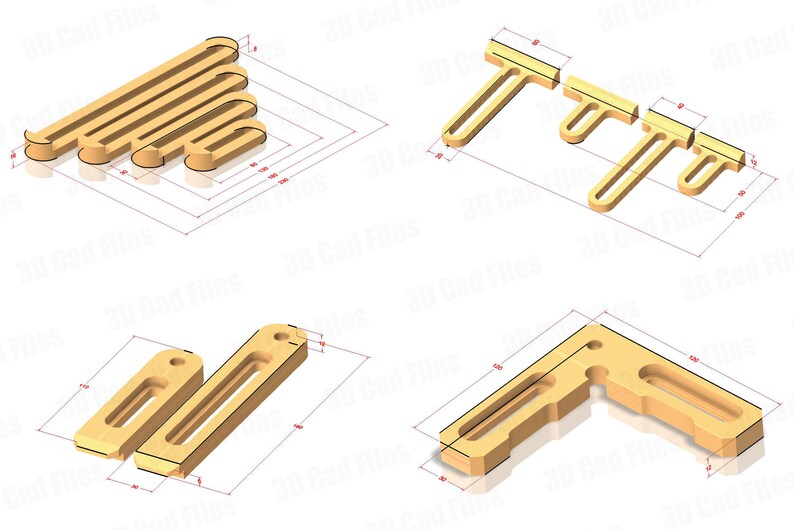 CNC Toe Clamps Low Profile Clamp Hold Down Table Clamps Side Clamps STL ...
