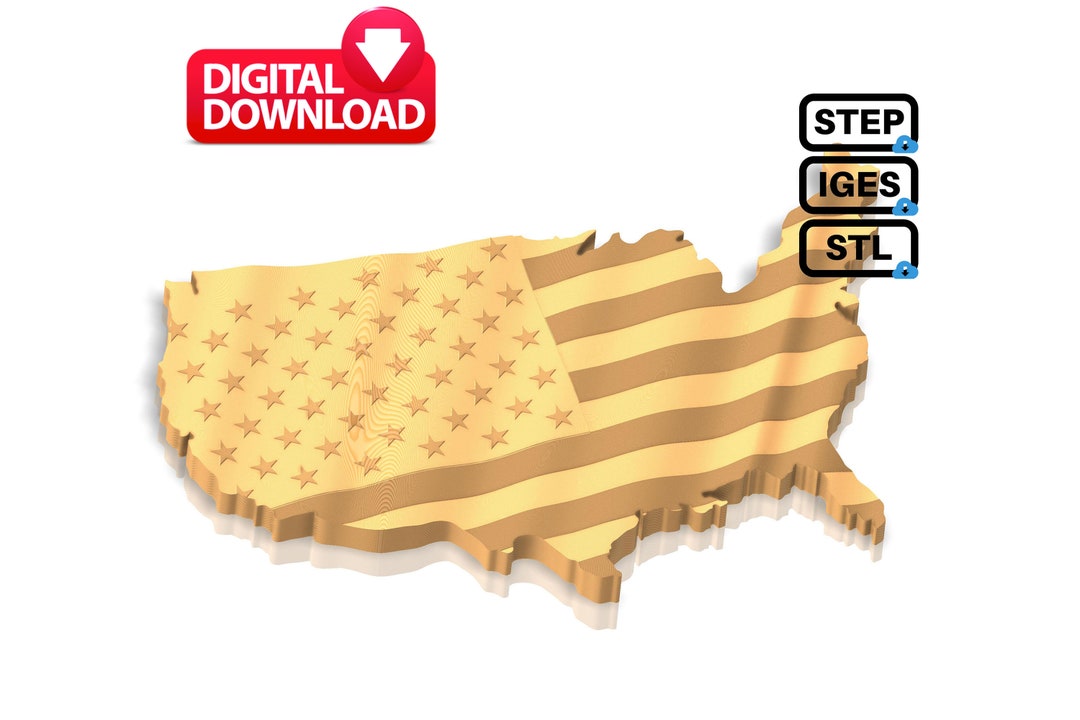 America Flag Waving 3d CNC - CNC Plan - DIY Step - Iges - Dwg - Etsy