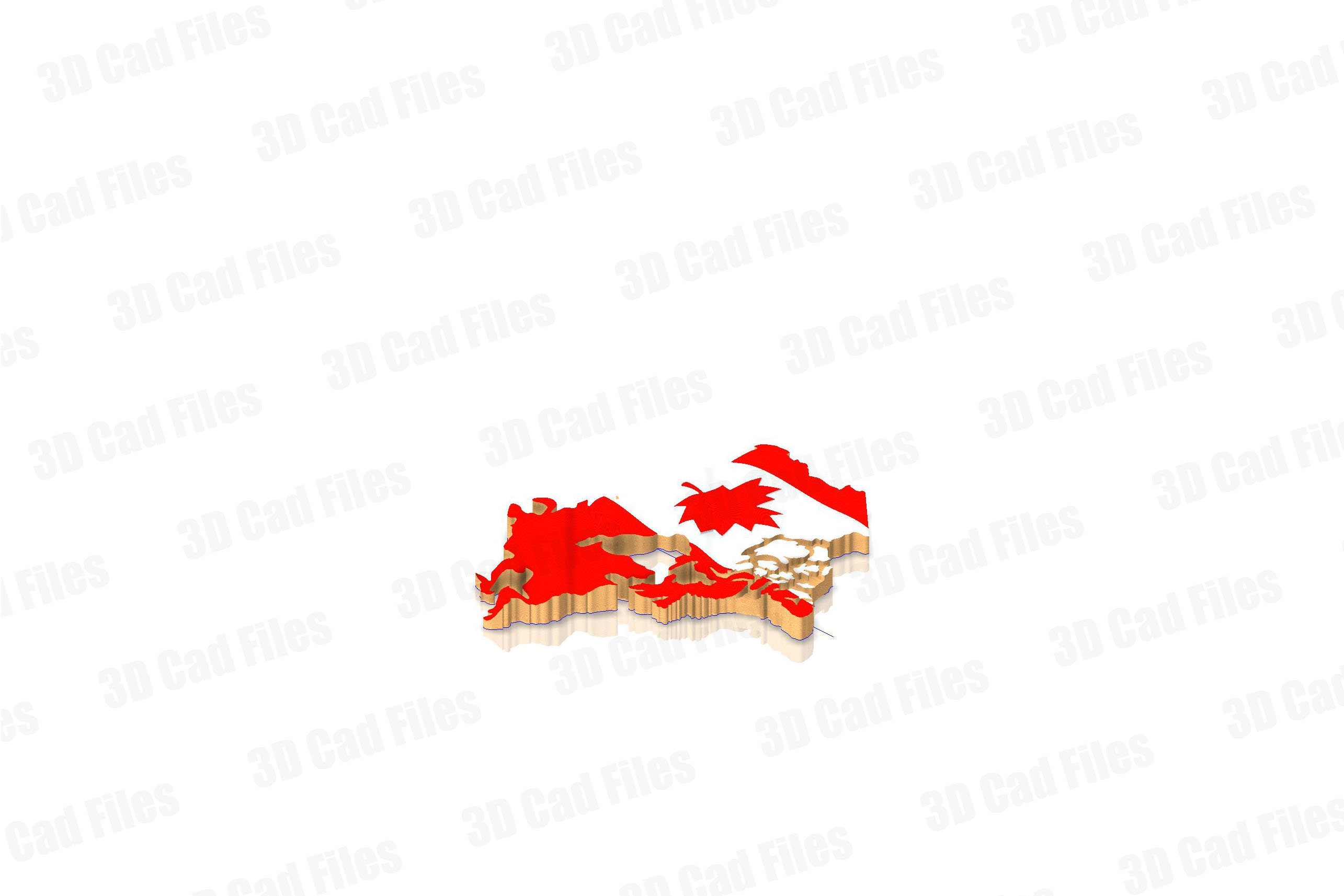 Canada Flag Waving 3d CNC CNC Plan DIY Step Iges Dwg - Etsy
