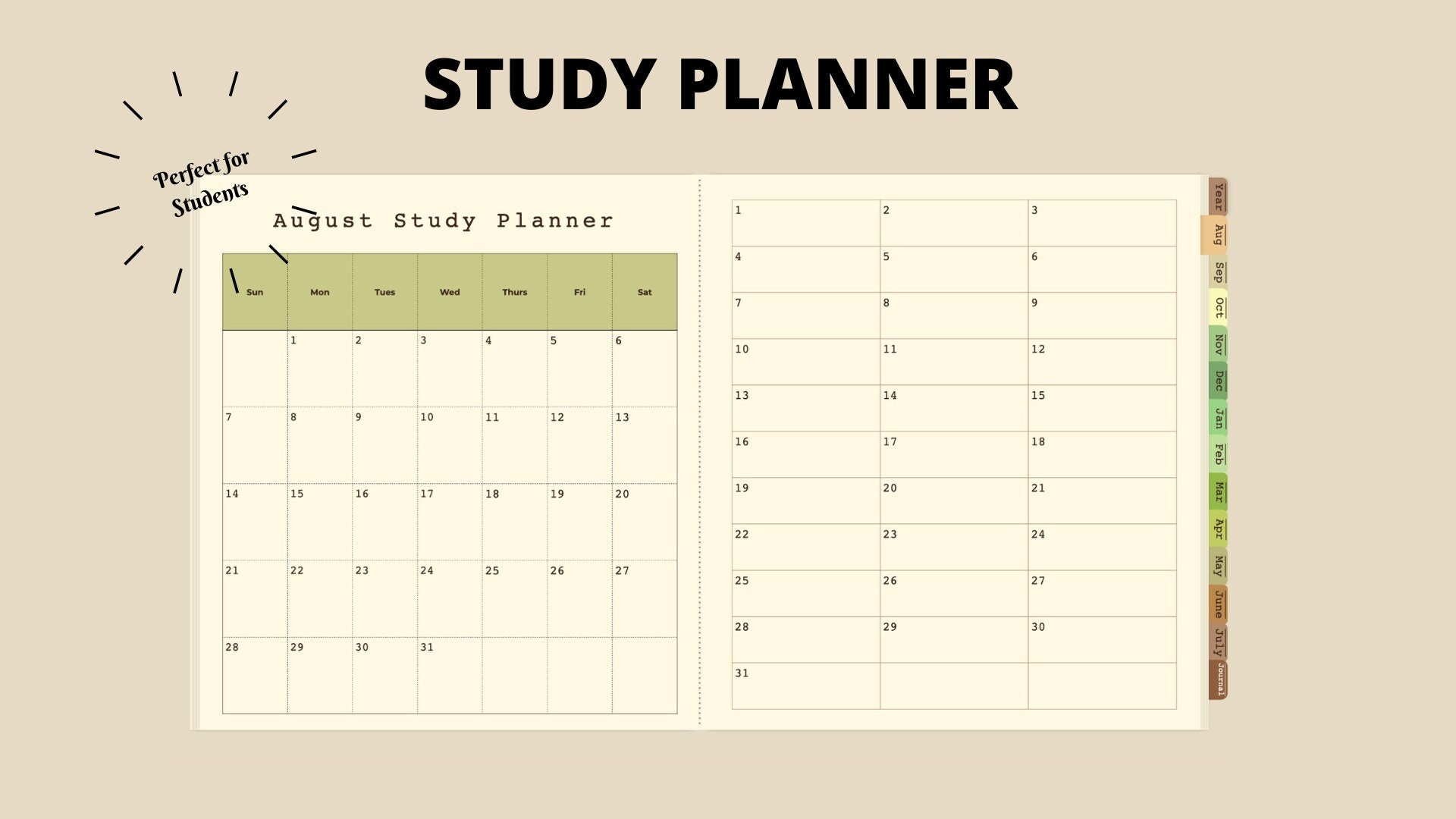 Simple 2022-2023 Year Planner (for Students) - Etsy