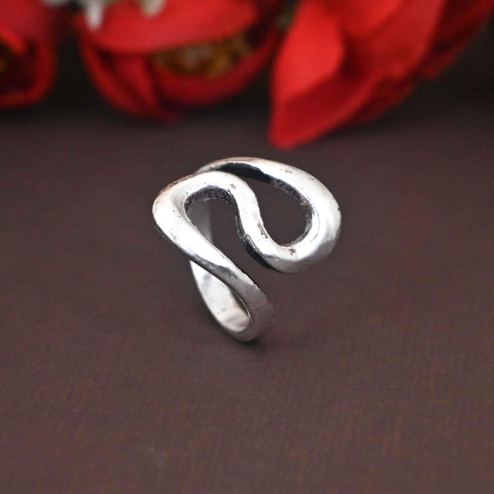 Silver Squiggle Ring: Minimalist Wave Swirl - Etsy