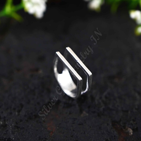 Modern Silver Ring - Etsy