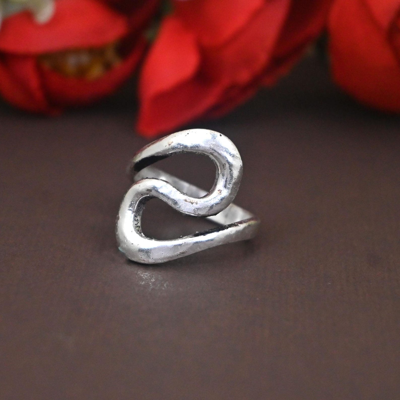 Silver Squiggle Ring: Minimalist Wave Swirl - Etsy