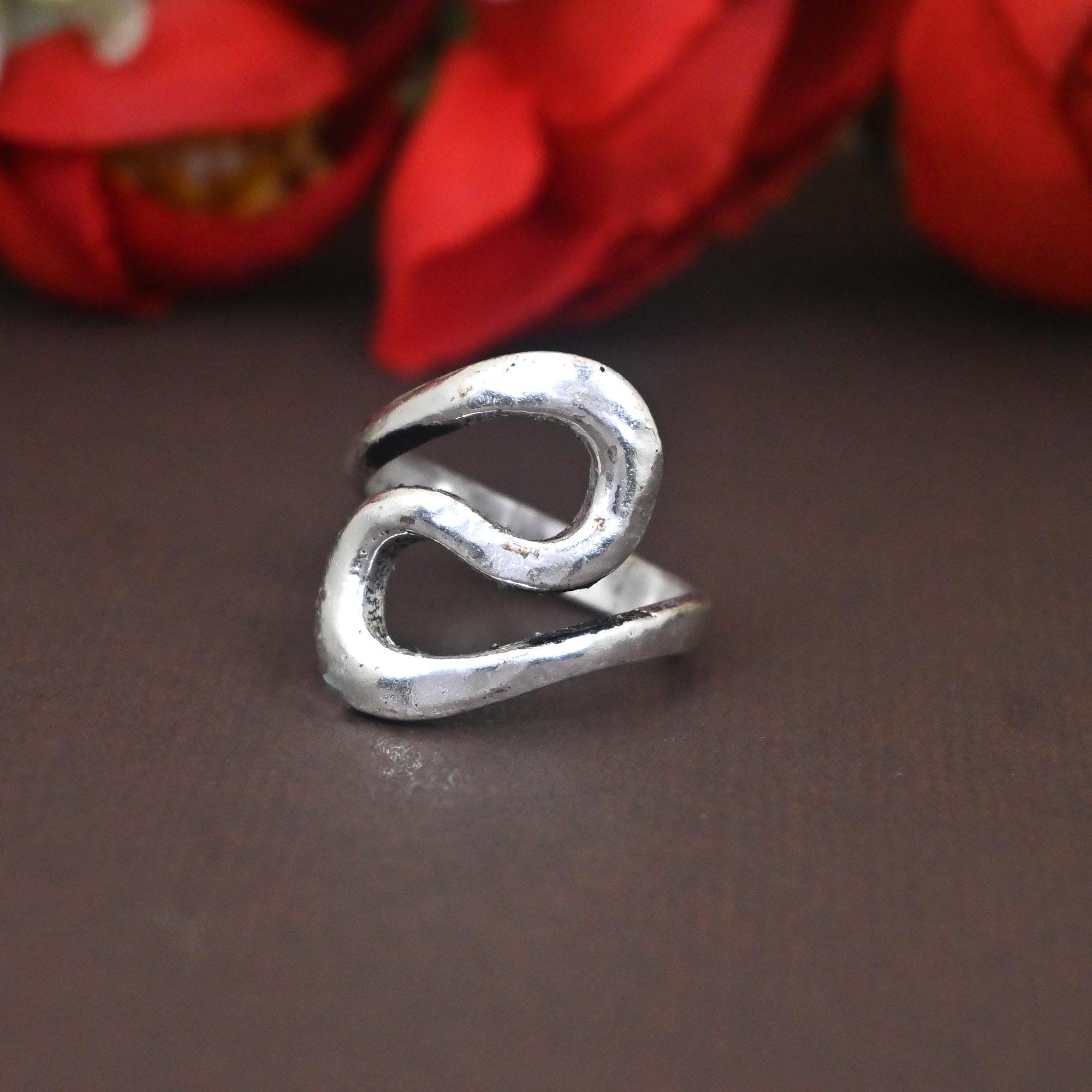 Silver Squiggle Ring: Minimalist Wave Swirl - Etsy