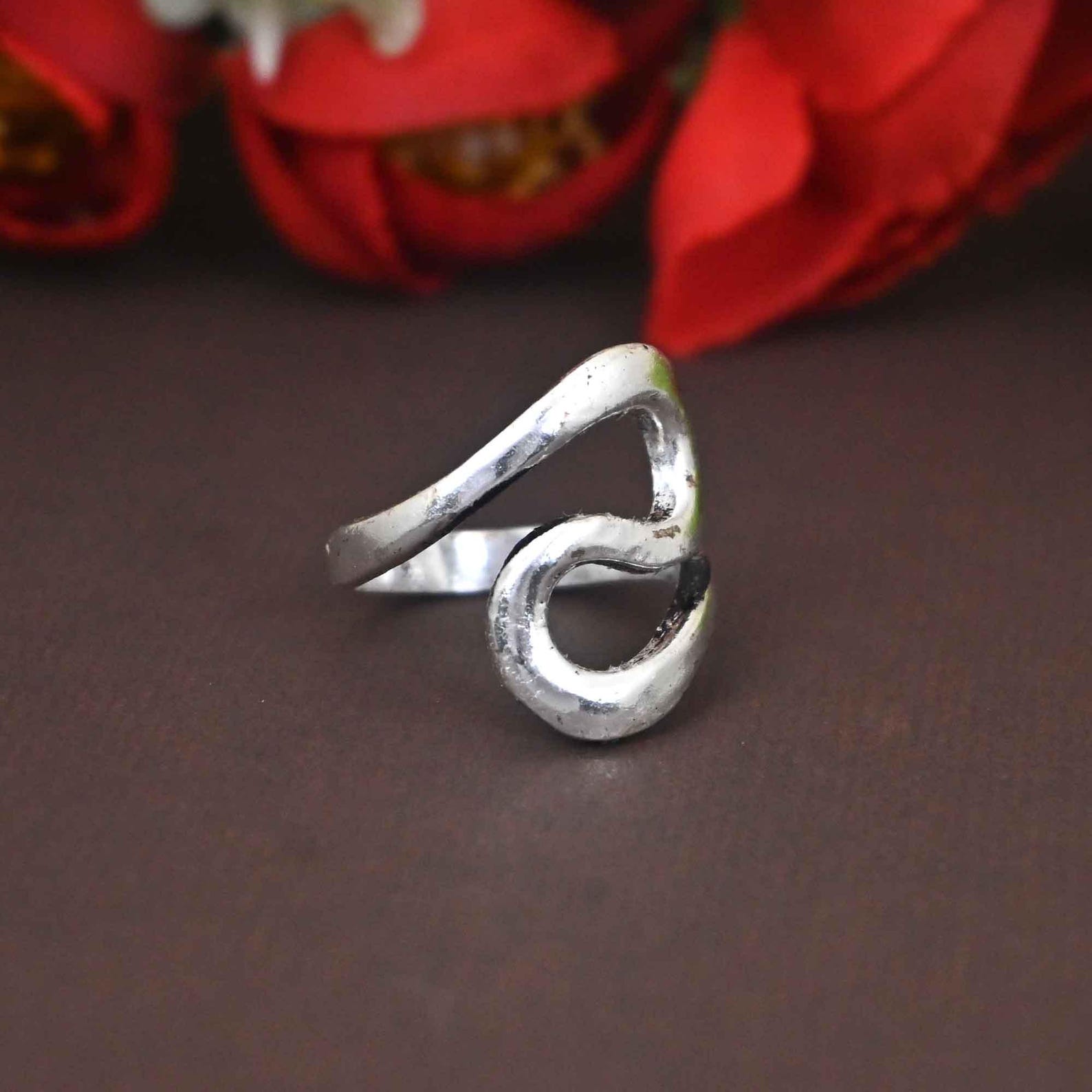 Silver Squiggle Ring: Minimalist Wave Swirl - Etsy