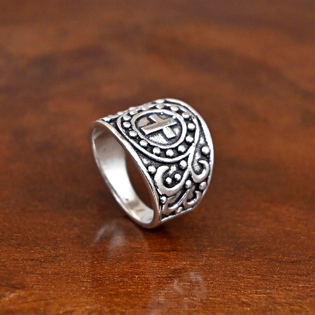 Silver Cross Ring, Sterling Silver Cross Ring Sterling Cross Ring ...