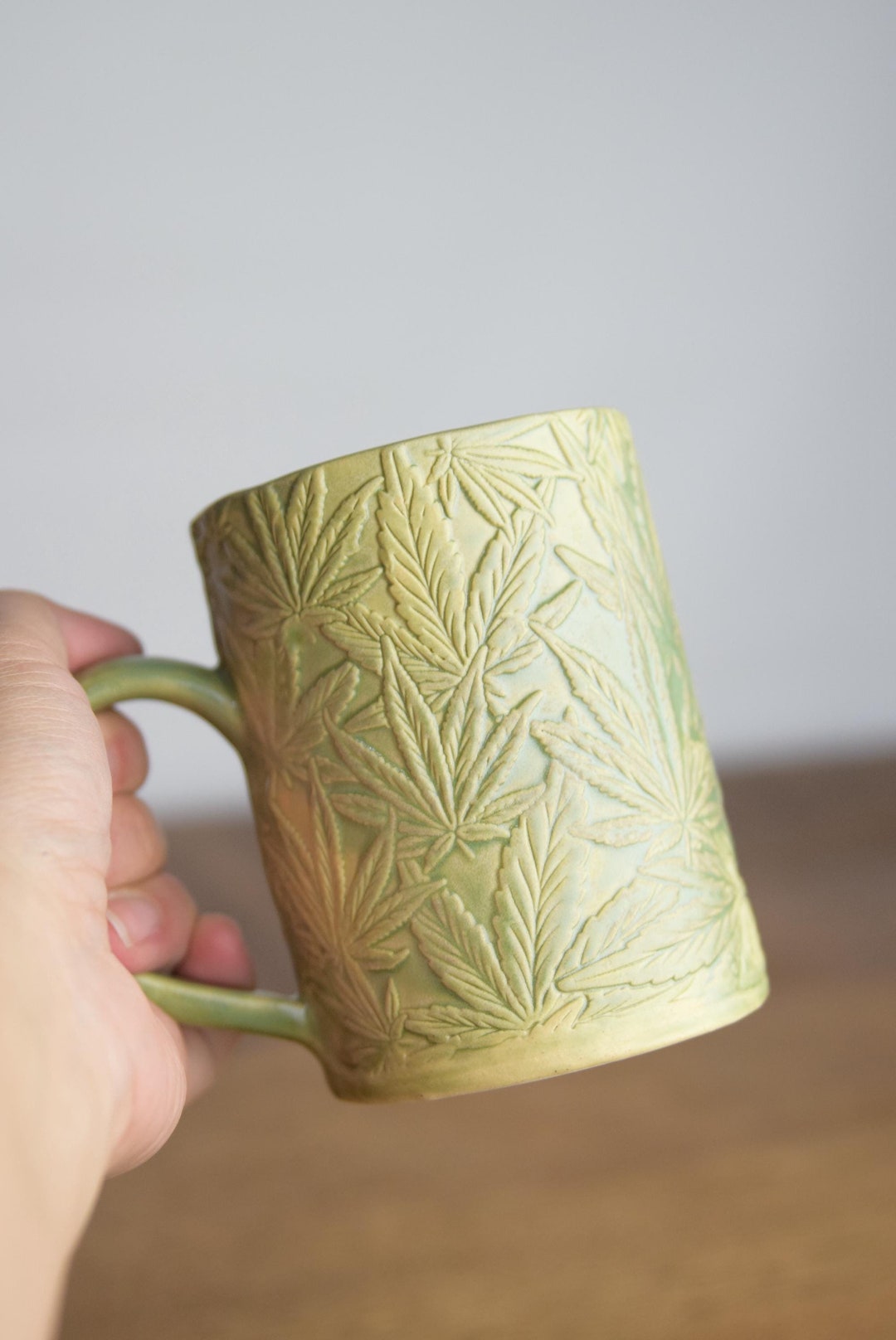 Handmade Mary Jane Ceramic Mug in Satin Green - Etsy