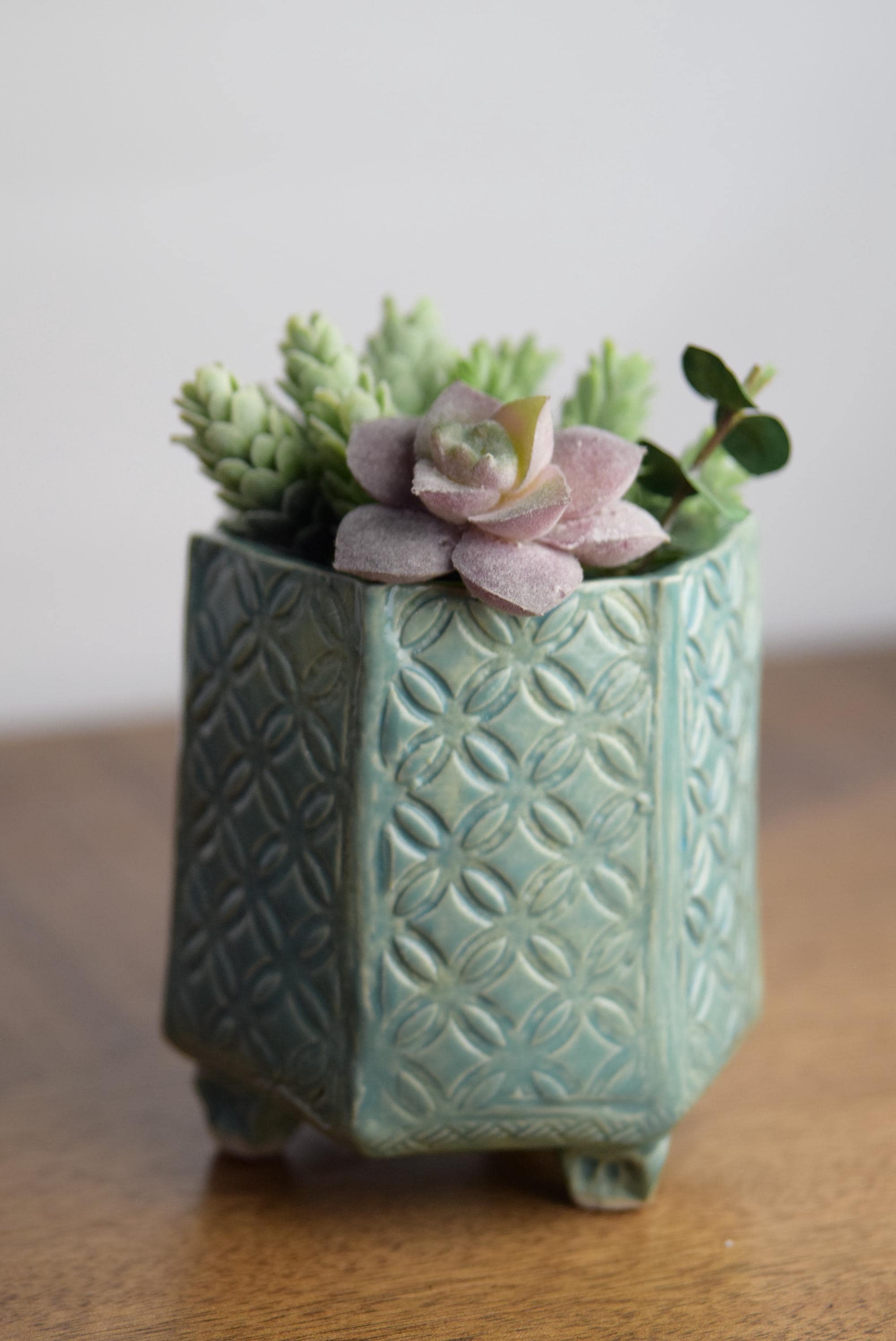 Handbuilt Slab Built Ceramic Flower Planter for Succulents or Small ...